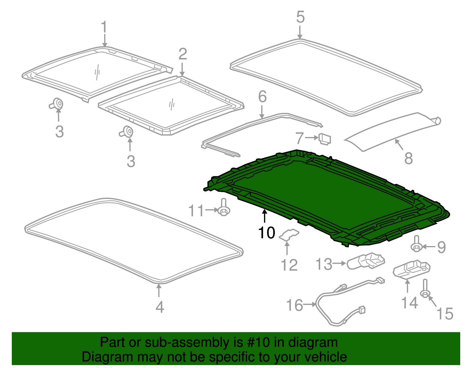 2018-2024 GM Sunroof Frame 84637398 GM | GMPartsDirect.com