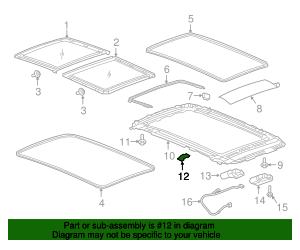 2018-2024 GM Sunroof Sunshade Fabric Retainer 84187587 GM ...