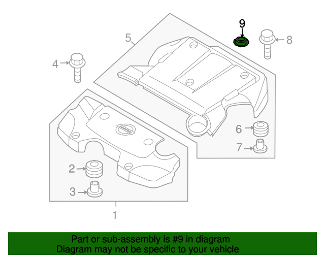 2003-2015 Nissan Engine Cover Nut 14372-4M50A | Parts for Nissans