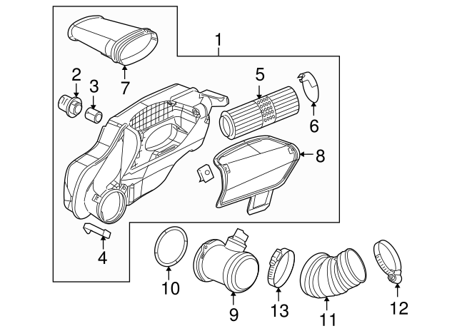 987-110-222-01 - Engine Air Intake Hose 2005-2008 Porsche | AutoNation ...