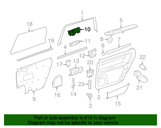 251-760-08-61 - Interior Door Handle 2011-2012 Mercedes-Benz R 350 ...