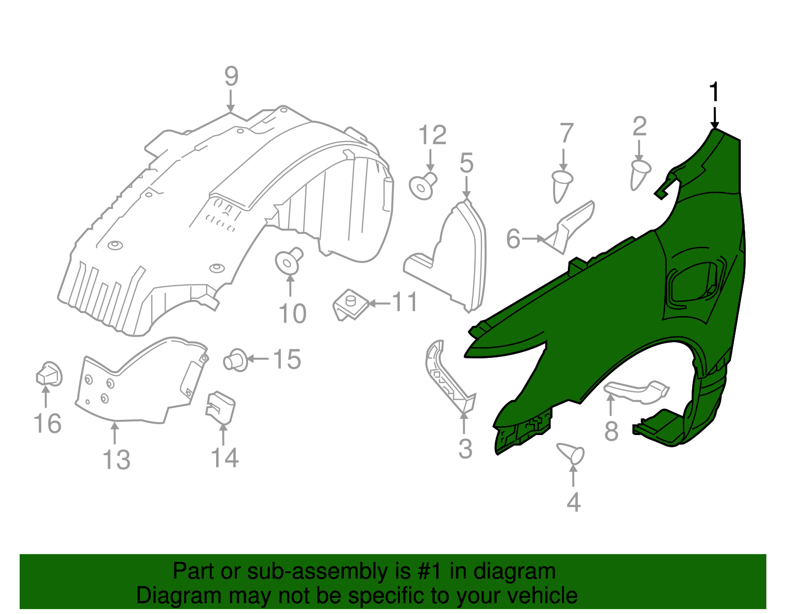 2016-2018 Nissan TITAN XD Fender 63101-EZ00A | My Nissan Part