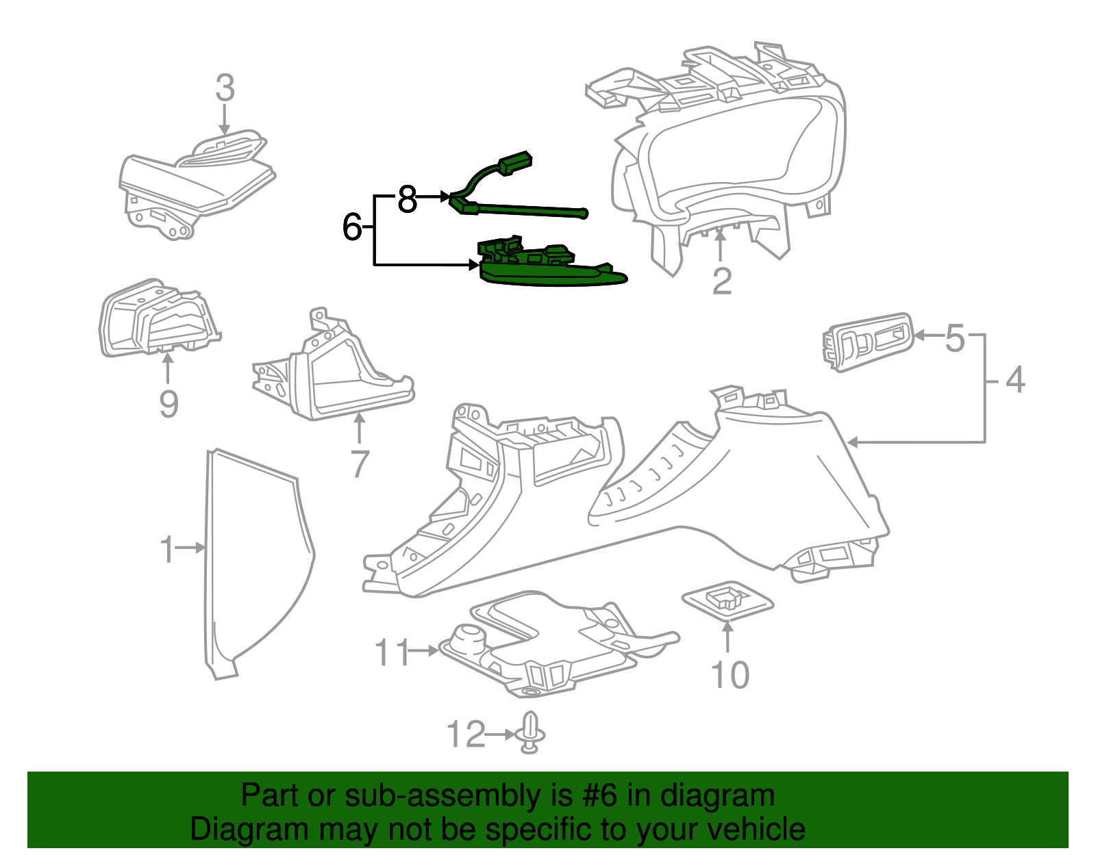 23226348 - Okapi Contra Passenger Side Instrument Panel Trim Plate ...
