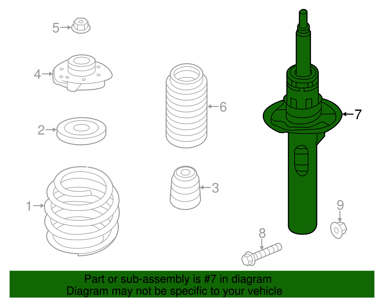2011-2014 Volkswagen Jetta Suspension Strut 5C0-413-031-AH | OEM Parts ...