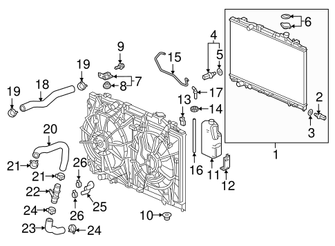 Radiator & Components for 2024 Honda Odyssey | OEM Parts Online