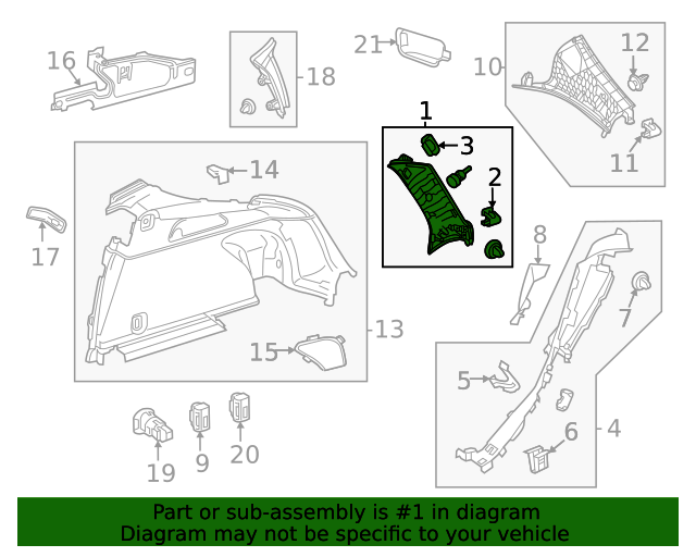 2020-2022 Mercedes-Benz Upper Pillar Trim 253-690-57-03-9F93 | MB OEM Parts
