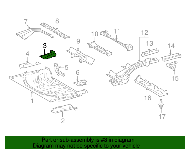 58363-0R011 - Floor Pan Reinforcement 2015-2021 Lexus | AutoNationParts.com