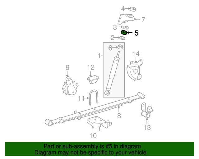 90540-A0008 - Shock Lower Bushing 2005-2023 Toyota Tacoma | Longo ...