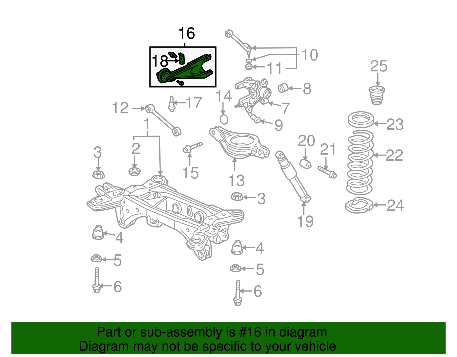 52371-S3V-A00 - 2003-2008 Honda Pilot - Arm Assembly R Rear Trailing ...