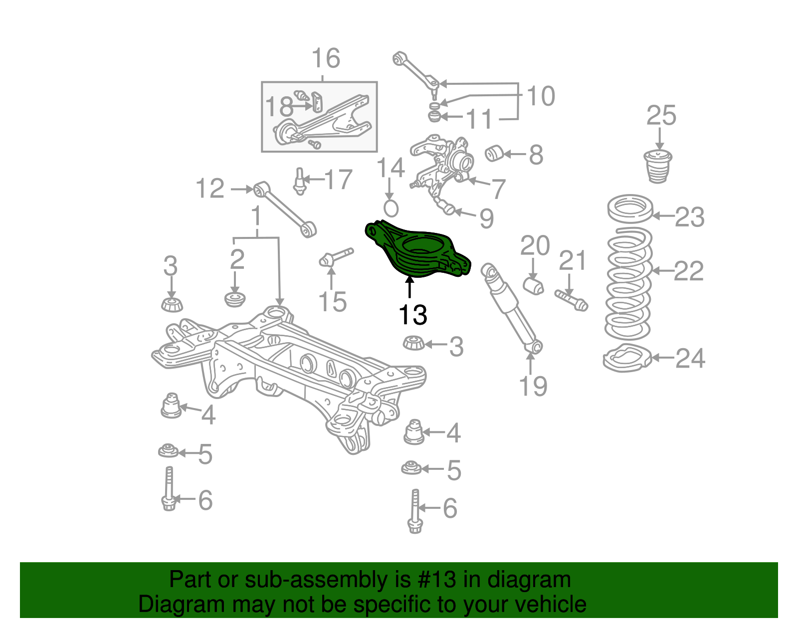 52360-S9V-A00 - Lower Control Arm 2003-2008 Honda Pilot | Honda Parts ...