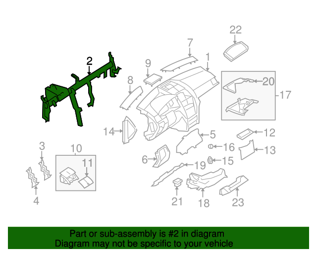 204-680-02-55 - Reinforced Beam 2008-2011 Mercedes-Benz | Mercedes-Benz ...