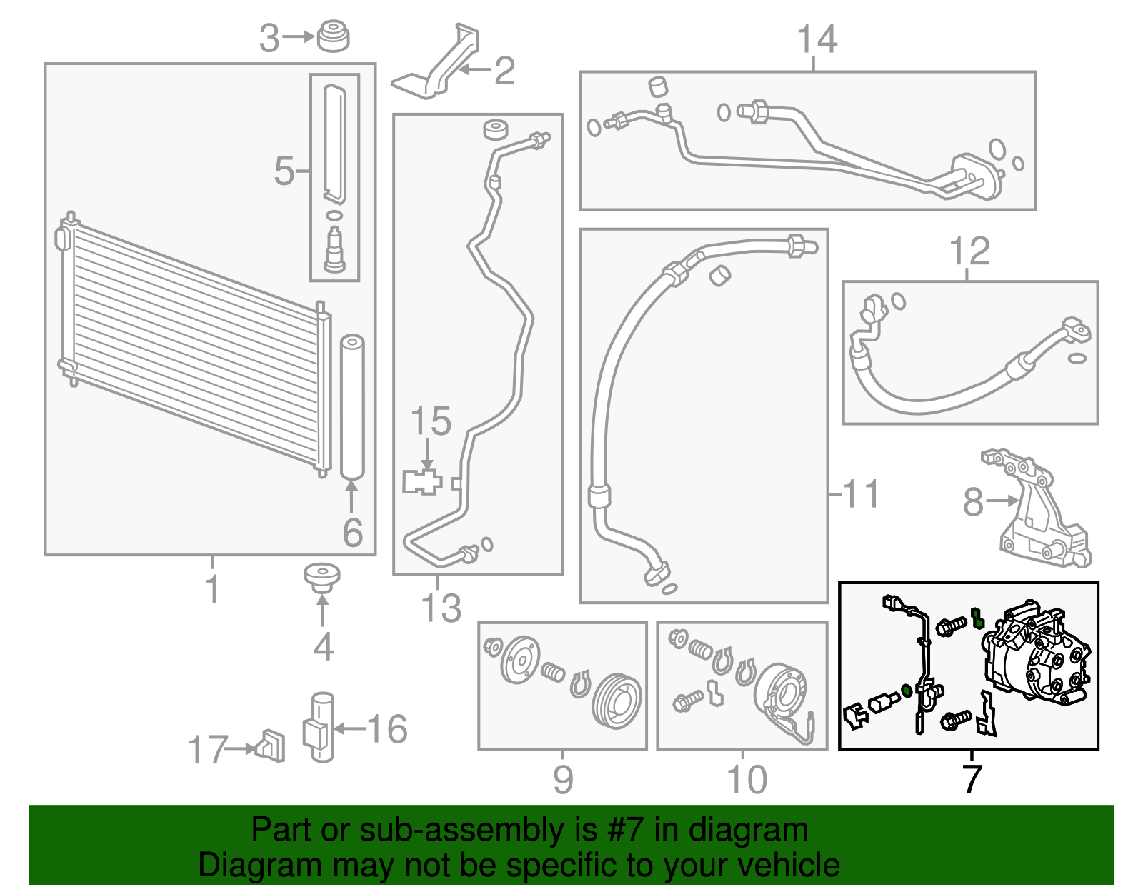 38810-R1A-A01 - Compressor 2012-2015 Honda Civic | Honda Parts Online