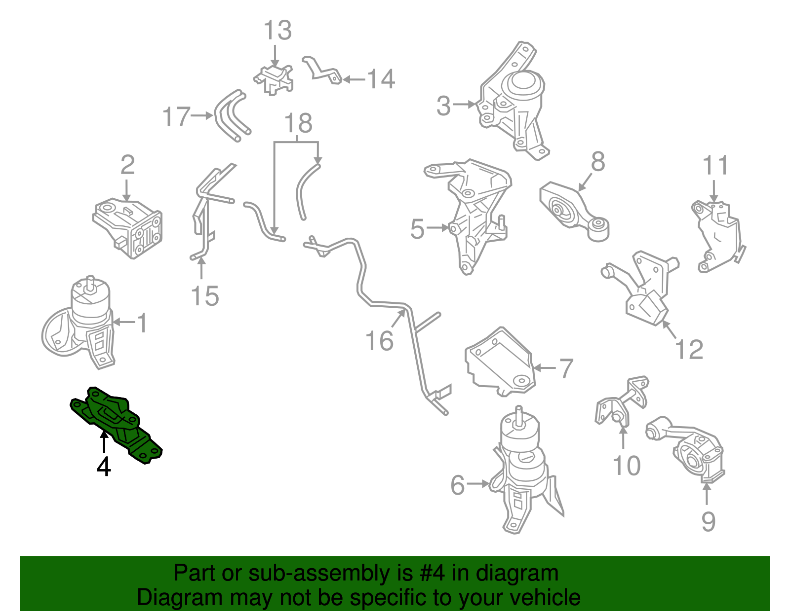 2013-2023 Nissan Side Mount 11220-4RA0A | Nissan Parts Central