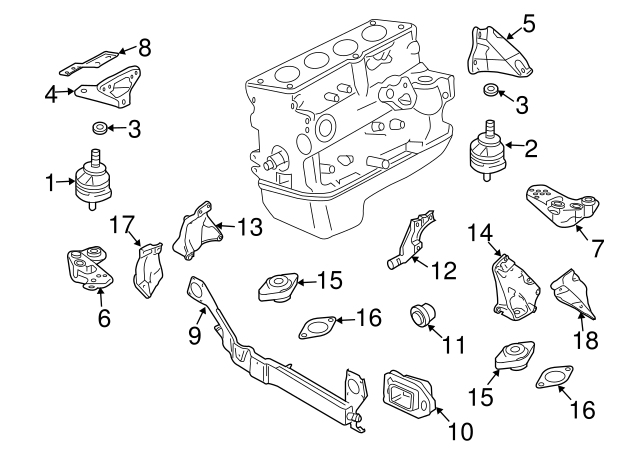 2008 Audi Trans Mount 8E0-399-151-BB | Genuine Audi Parts