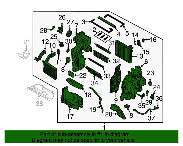 97205-C6000 - AC & Heater Assembly 2016-2019 Kia Sorento | Kia.Parts Store
