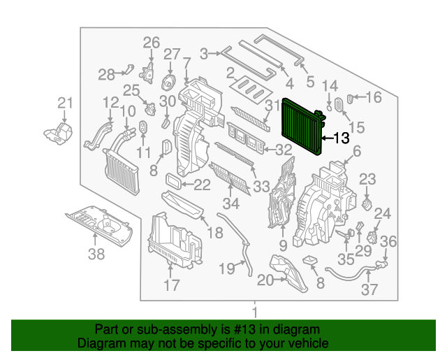 97139-C6100 - Evaporator Core 2019-2020 Kia Sorento | Kia.Parts Store