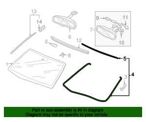 04731-SHJ-000 - Rubber Set, Front Windshield Dam - 2005-2010 Honda ...