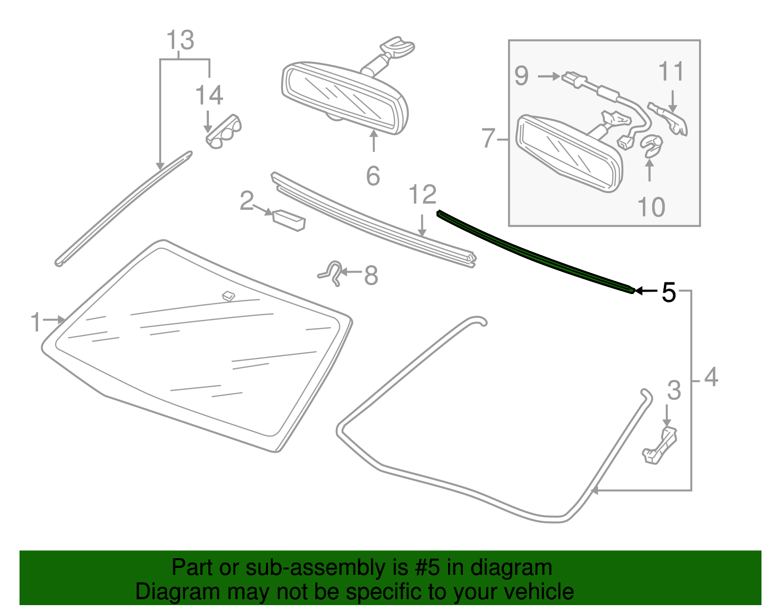 73126-SHJ-A00 - Upper Seal 2005-2010 Honda Odyssey | Honda Parts Online