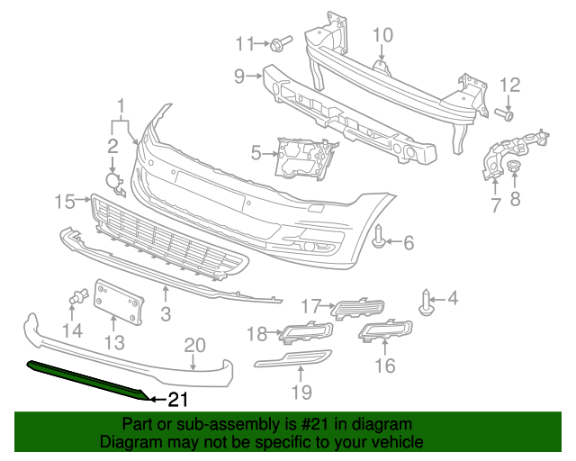 2016-2017 Volkswagen Golf SportWagen Spoiler Insert Panel 5G0-807-531 ...