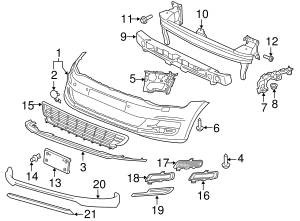 5GM-807-723 - Bumper Cover Support Rail 2015-2017 Volkswagen ...