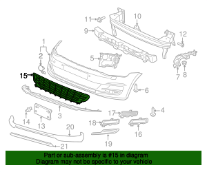 2015-2017 Volkswagen Center Grille 5GM-853-671-A-RYP | OEM Parts Online
