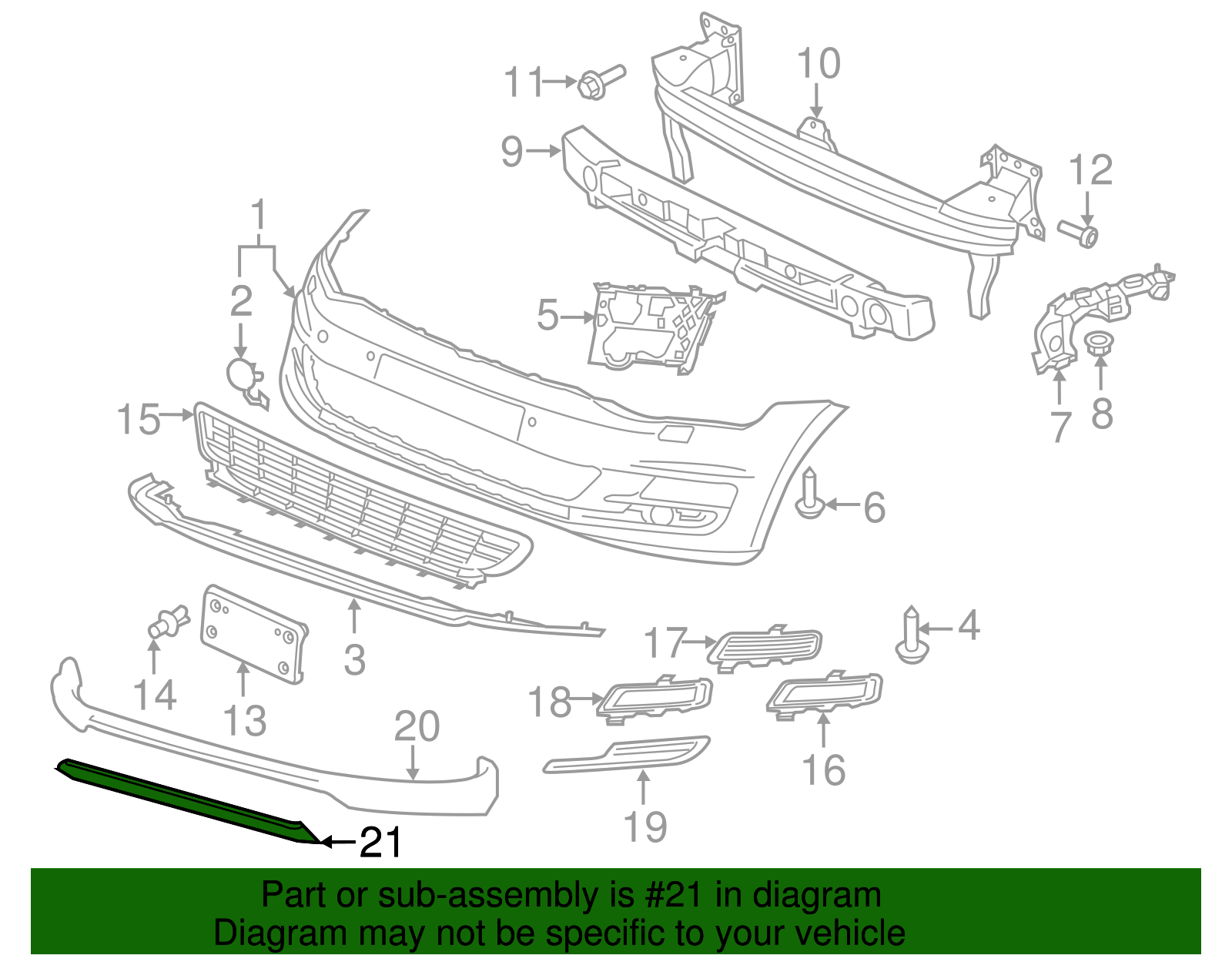 5G0-807-531-U34 - 2016-2019 Volkswagen - Spoiler Insert Panel | Quick ...