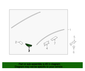 2012-2017 Hyundai Accent Roof Molding Rear Cap 87234-1R200 | OEM Parts ...