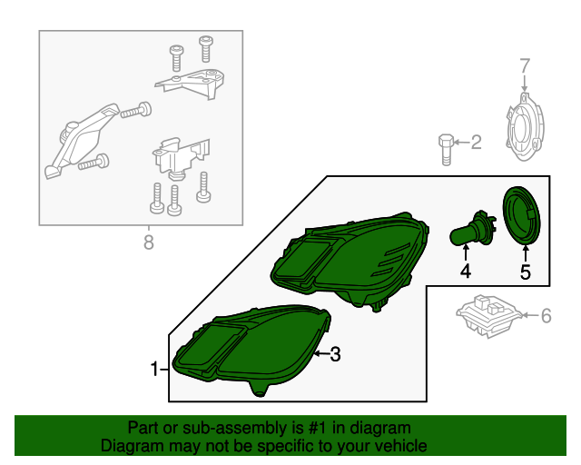 2014-2016 Mercedes-Benz Composite Headlamp - Right, Front Right Right ...