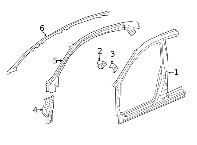 63520-TBA-305ZZ - Upper Pillar Reinforced 2016-2022 Honda | Honda Parts ...