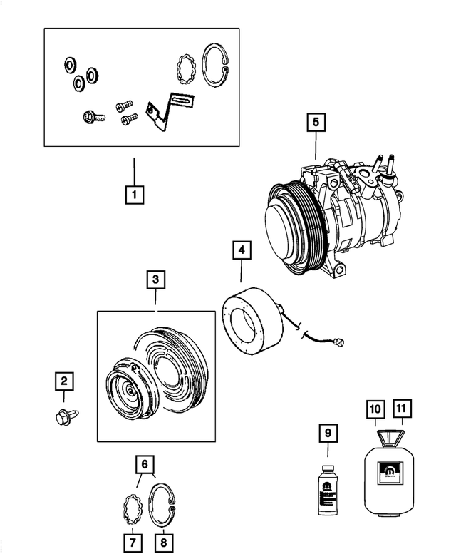 2006-2019 Mopar A/C Compressor Snap Ring 5183901AA | Mopar eStore