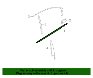 51-35-7-404-030 - Window well strip, outer, door, rear rgt 2017-2023 ...