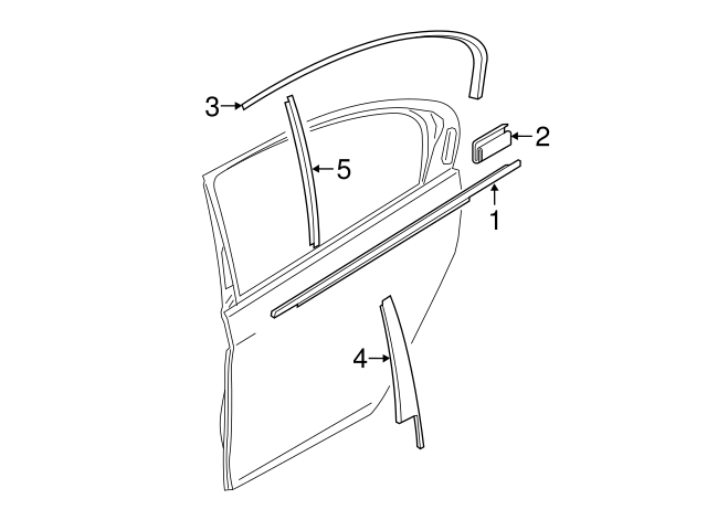 51-35-7-381-277 - Finisher window frame top RL door 2017-2023 BMW ...
