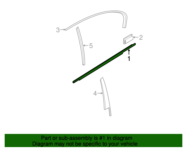 51-35-7-381-848 - Window well strip, outer, door, rear rgt 2017-2023 ...