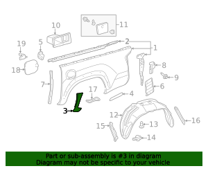 2016-2020 Toyota Tacoma Side Panel Protector 76926-04050 | Toyota Parts ...