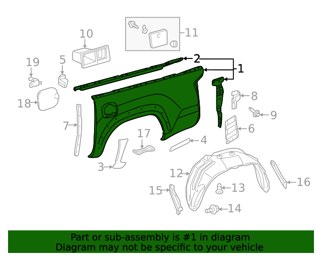 Genuine OEM Side Panel Part# 65500-04440 Fits 2016-2020 Toyota Tacoma ...
