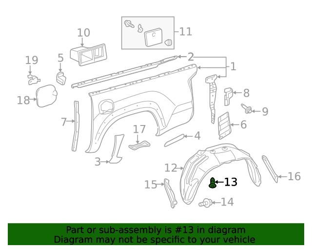 90467-08186-C3 - Wheelhouse Liner Clip - 2017-2022 Toyota | OEM Genuine ...
