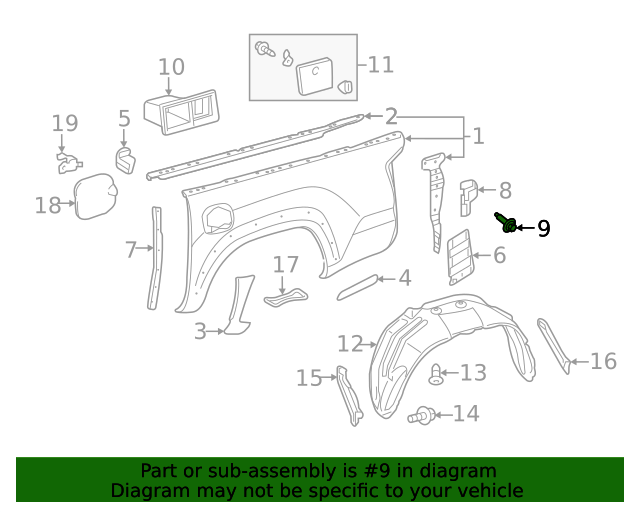 2005-2020 Toyota Tacoma Storage Box 64741-04011 | Toyota Parts Center