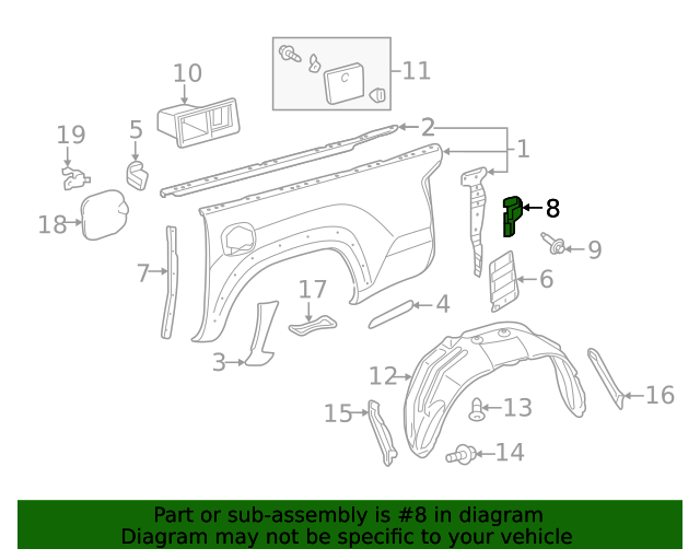 62572-04020 - Corner Trim - 2016-2020 Toyota Tacoma | Sparks Parts