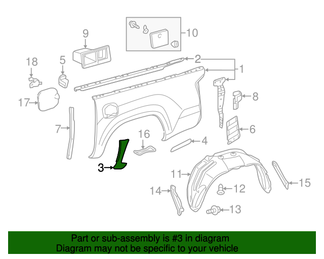 Side Panel Protector - Toyota (76926-04040) | Toyota Parts