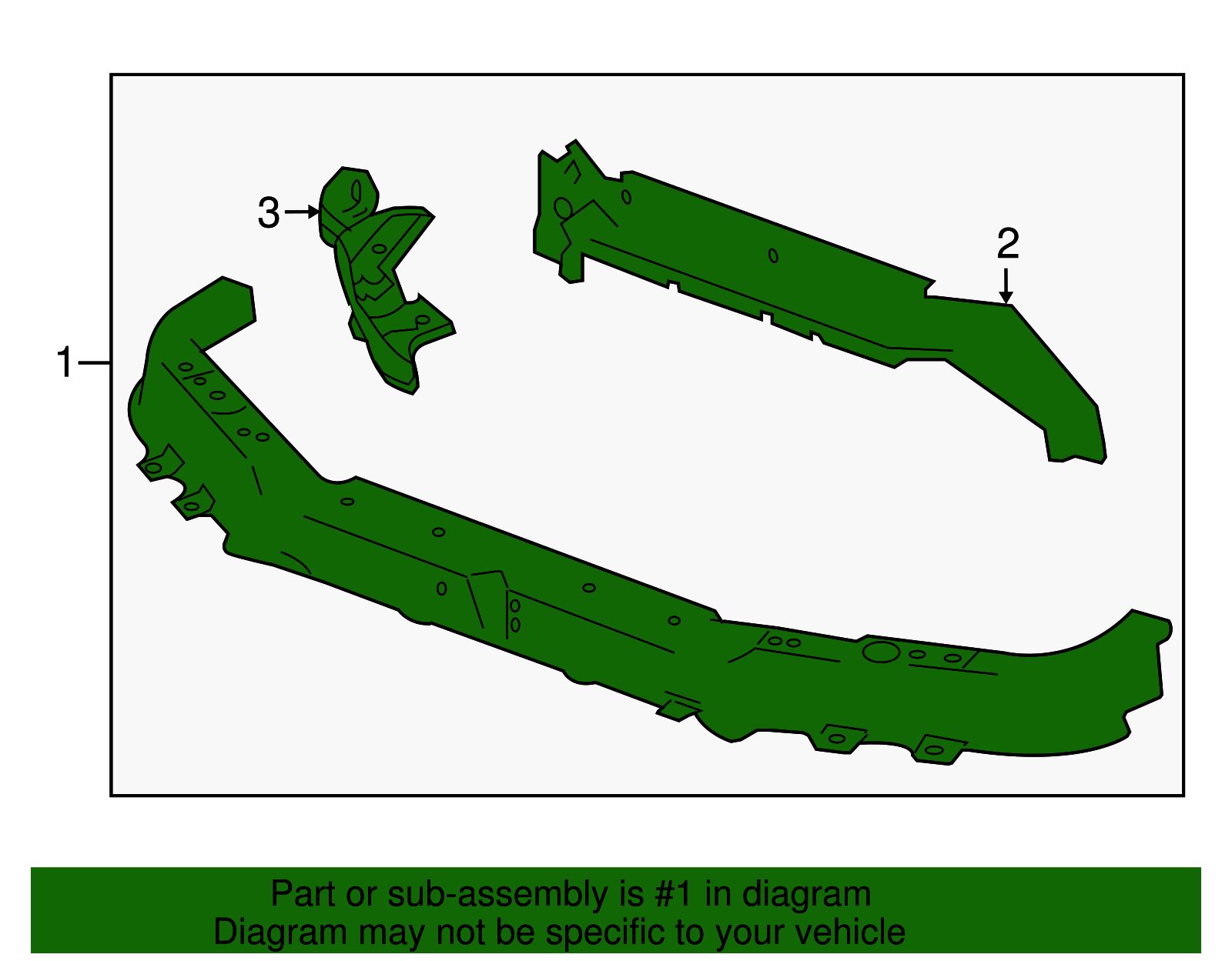 Genuine OEM Front End Upper Tie Bar Assembly with Panels, Brackets ...