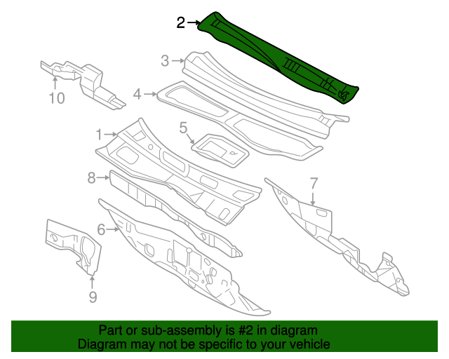 1999-2005 GM Cowl Grille 22627729 | GMPartsDirect.com