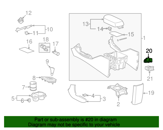 85530-42030-B1 - 12 Volt Accessory Power Outlet - 2009-2012 Toyota RAV4 ...