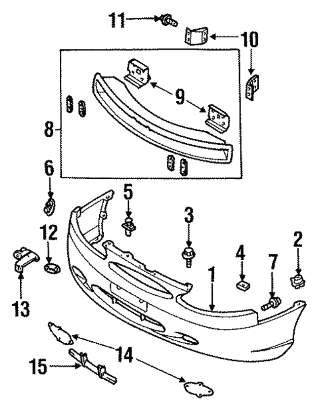 1997-2002 Ford Escort Grille Frt Bmpr F7CZ-17B968-AA | TascaParts.com