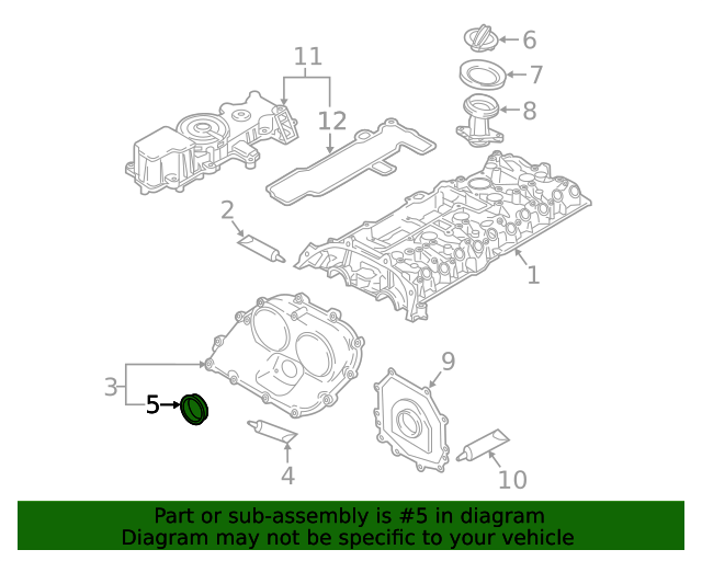 2012-2024 Audi Engine Timing Cover Gasket 07K-109-345 | Genuine Audi Parts