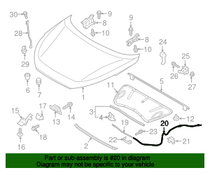 2016-2021 Hyundai Tucson Hood Release Cable 81190-D3900 ...