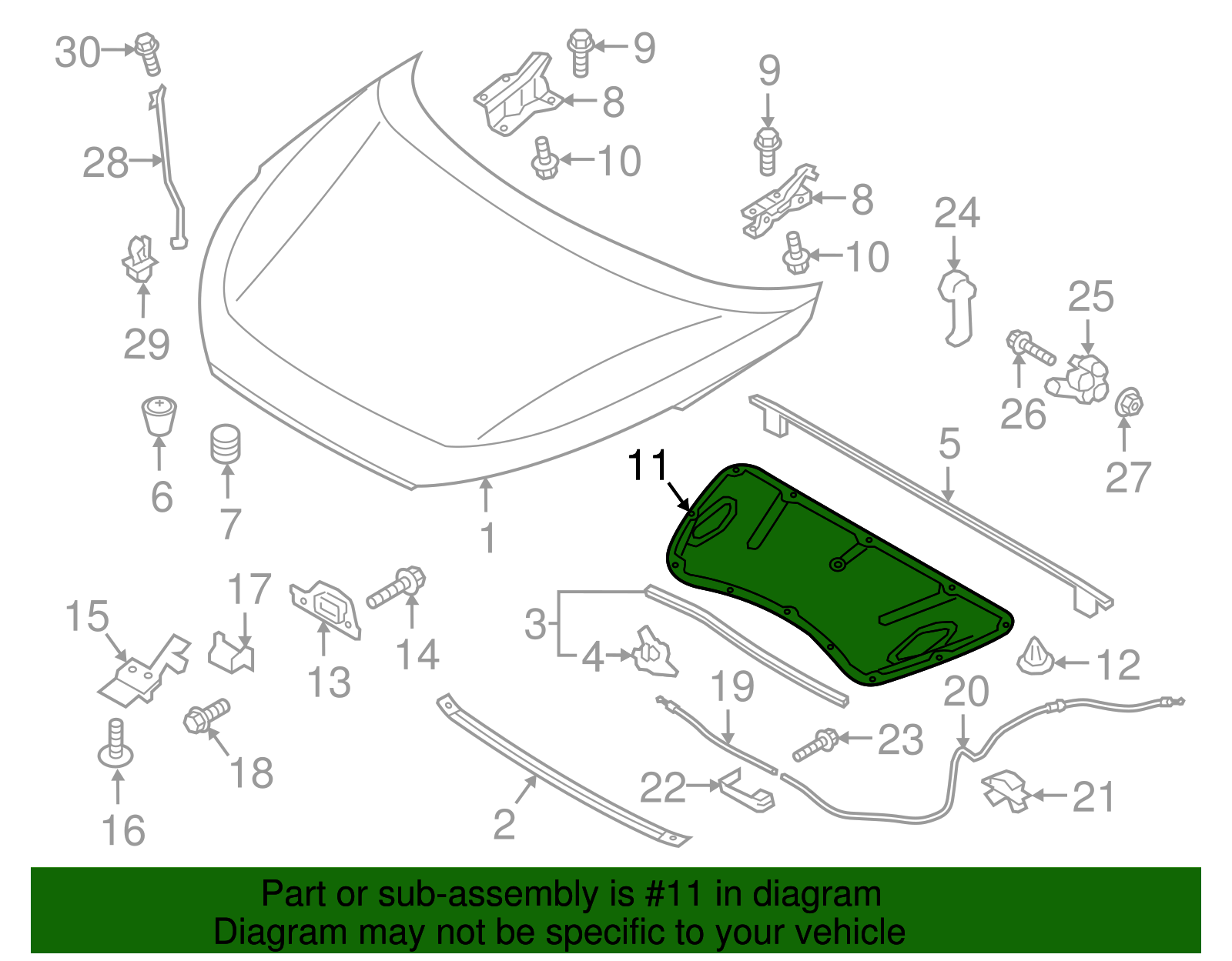 2016-2021 Hyundai Tucson Hood Insulation Pad 81125-D3000 | OEM Hyundai ...
