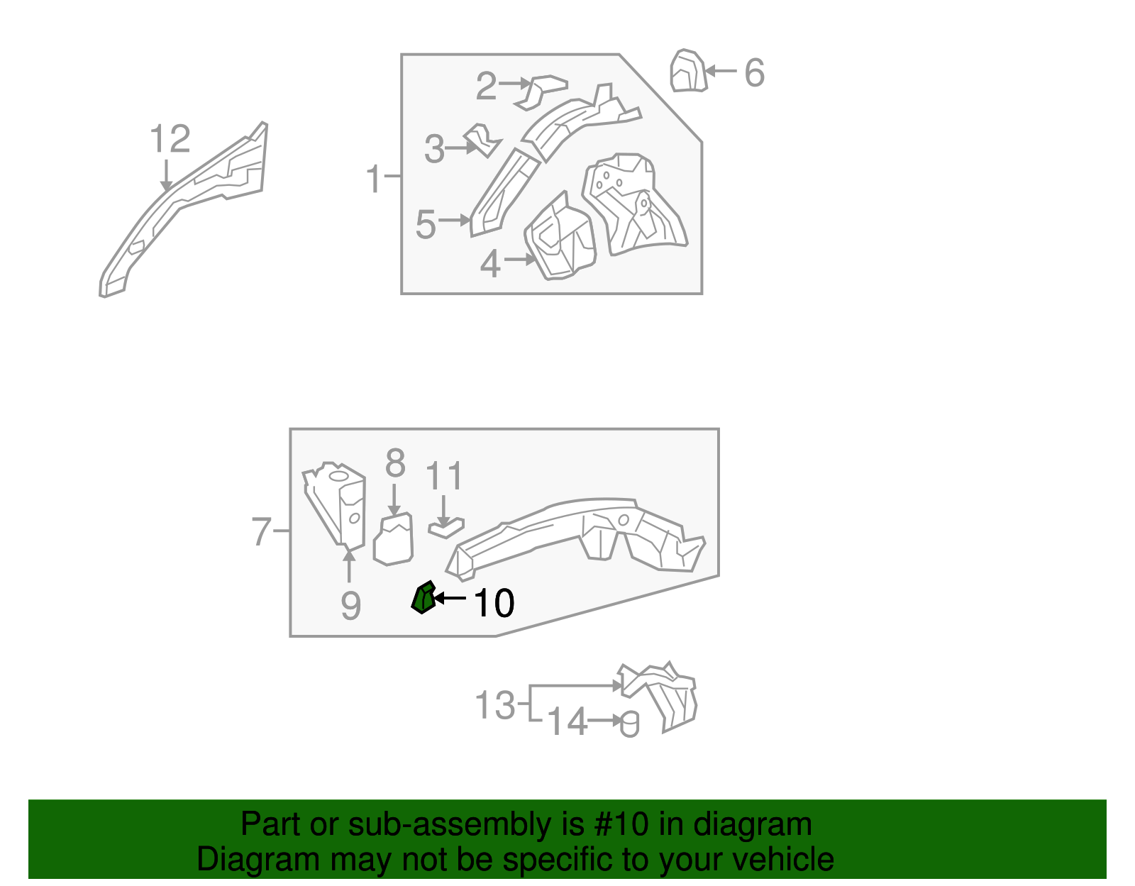 60919-SWA-A00ZZ - Bracket L Front Bumper Beam Extension - 2007-2014 ...