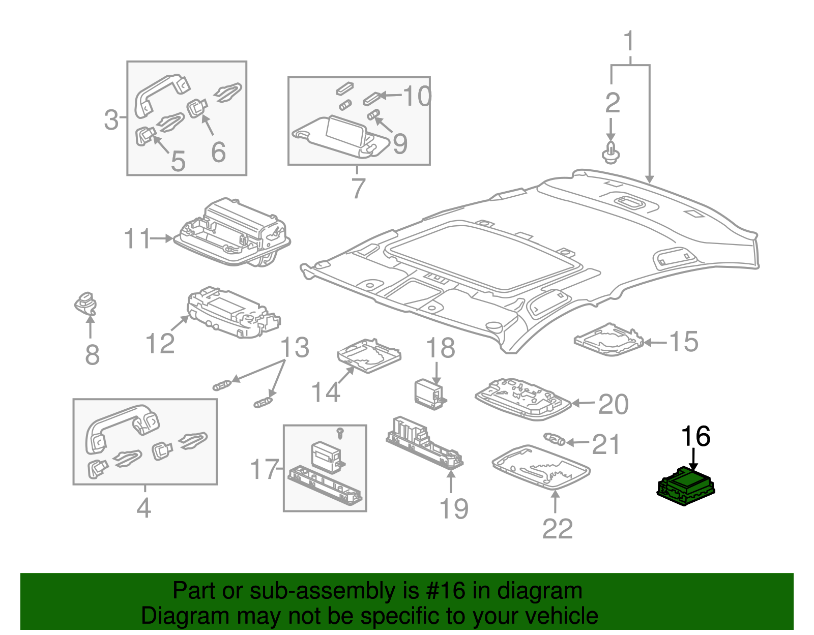 35830-SWA-A71ZD - Sunroof Switch 2010-2015 Honda | Honda Parts Online