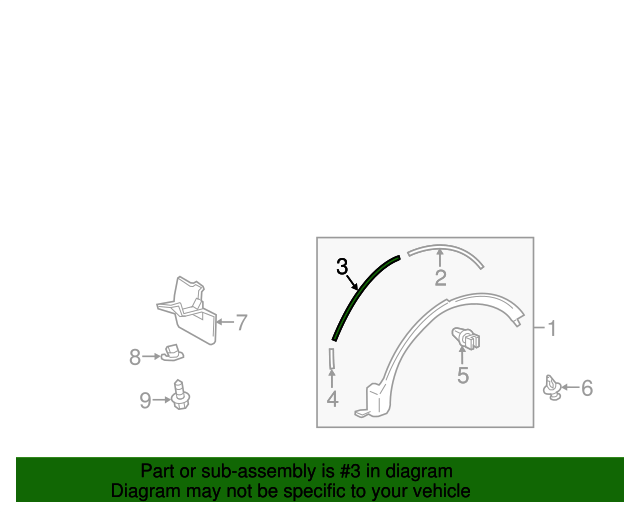 2013-2018 Toyota RAV4 Wheel Opening Molding Pad 75697-0R010 | Toyota Parts
