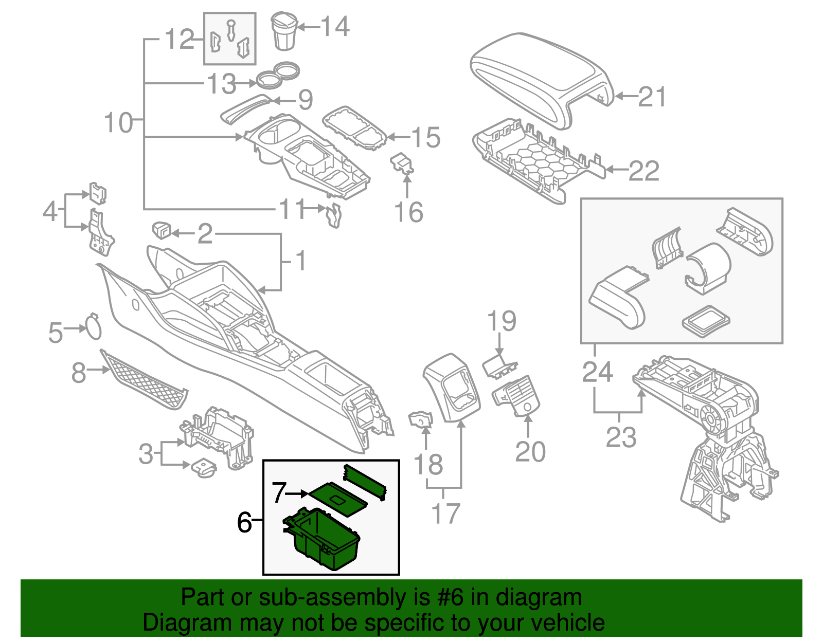 8V0-863-300-D-4PK - High-Quality Console Compartment for 2017-2020 Audi ...